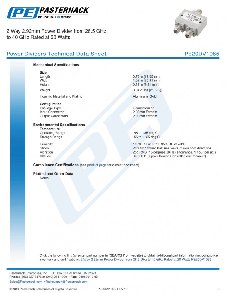 PE20DV1065 technical datasheet page 2