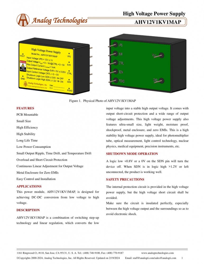 AHV12V1KV1MAP datasheet page 1