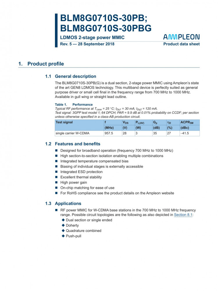 BLM8G0710S-30PBGY datasheet page 1