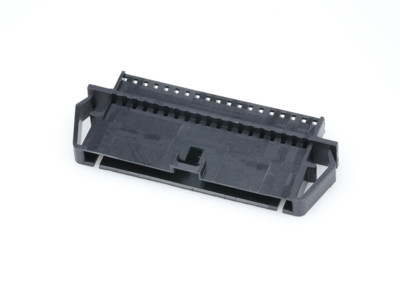 SL Wire-to-Wire Panel Mount Crimp Housing, Single Row, Version B, with Mounting Ears, 19 Circuits, Black for sale