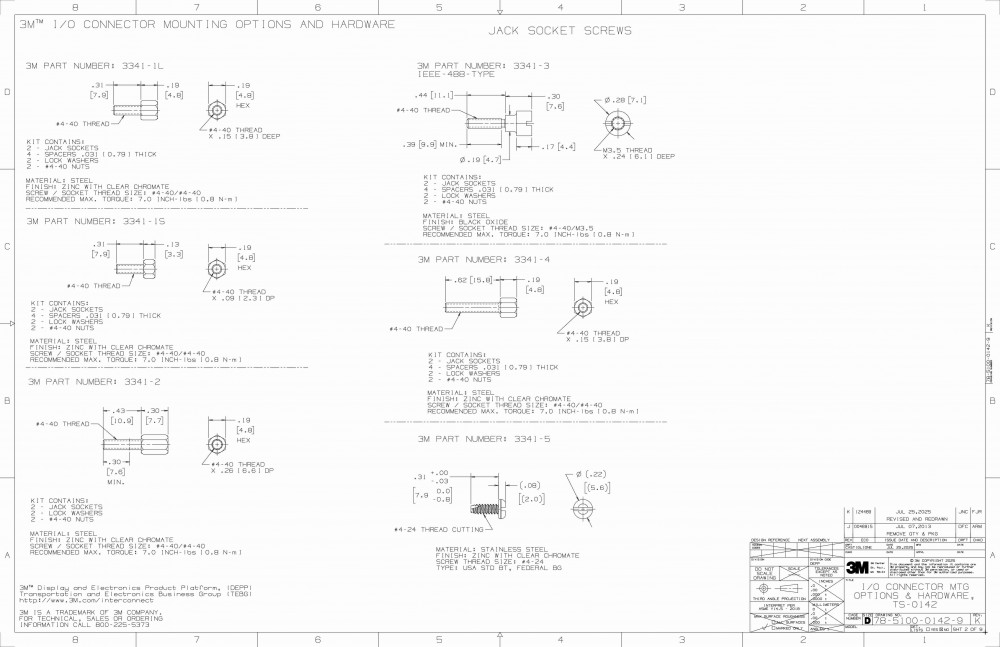 3M I/O Connector Mounting Options and Hardware page 2