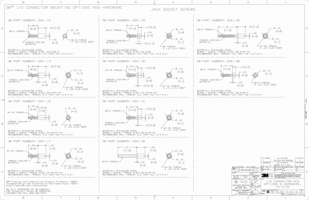 3M I/O Connector Mounting Options and Hardware page 3