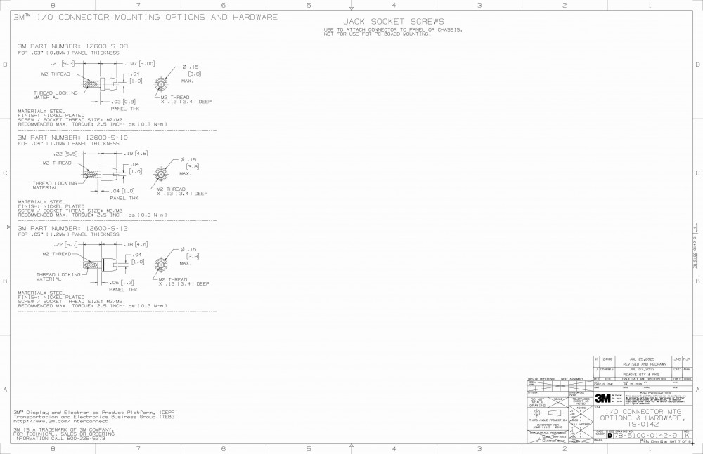 3M I/O Connector Mounting Options and Hardware page 7