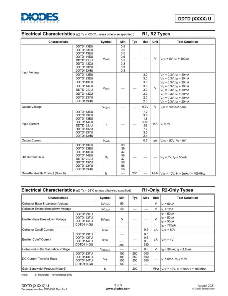 DDTD113ZU-7-F datasheet page 3
