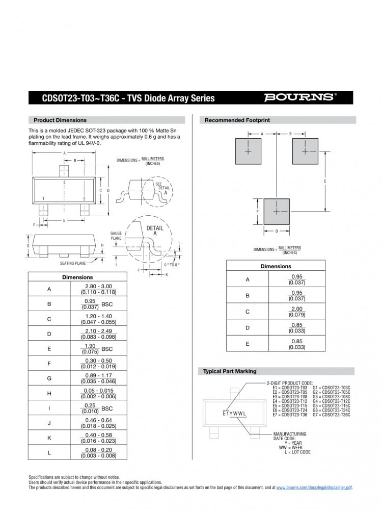 BOURNS CDSOT23-T12C datasheet page 2