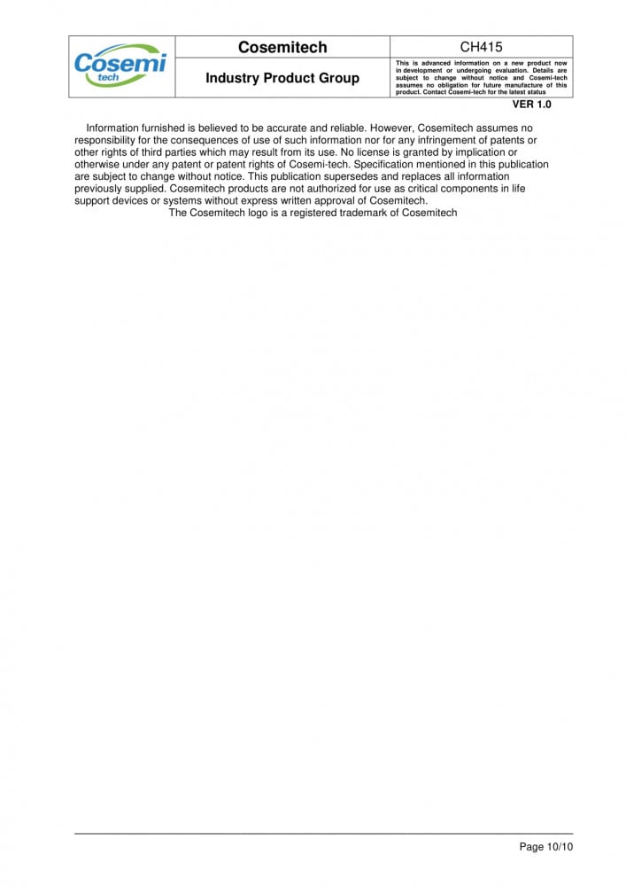 CH415TB datasheet page 10
