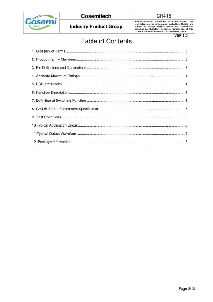 CH415TB datasheet page 2