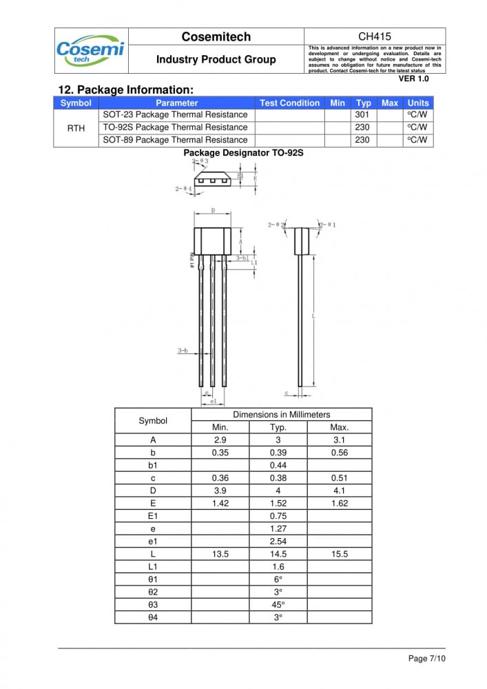 CH415TB datasheet page 7