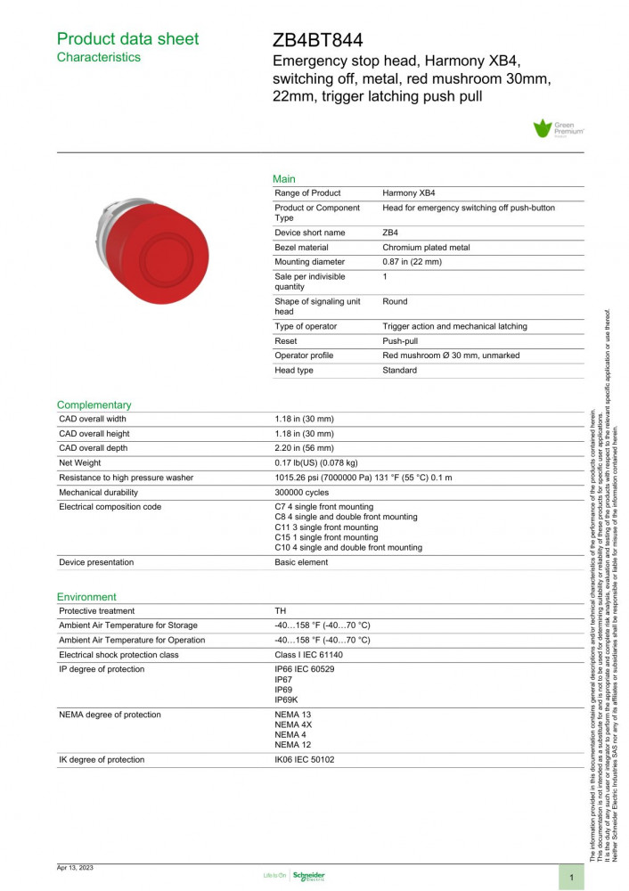 ZB4BT844 technical document page 1