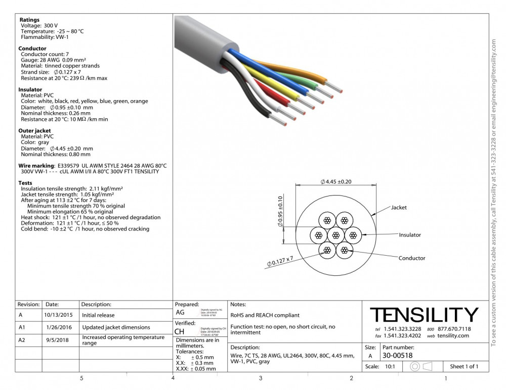Tensility International 30-00518 product drawing