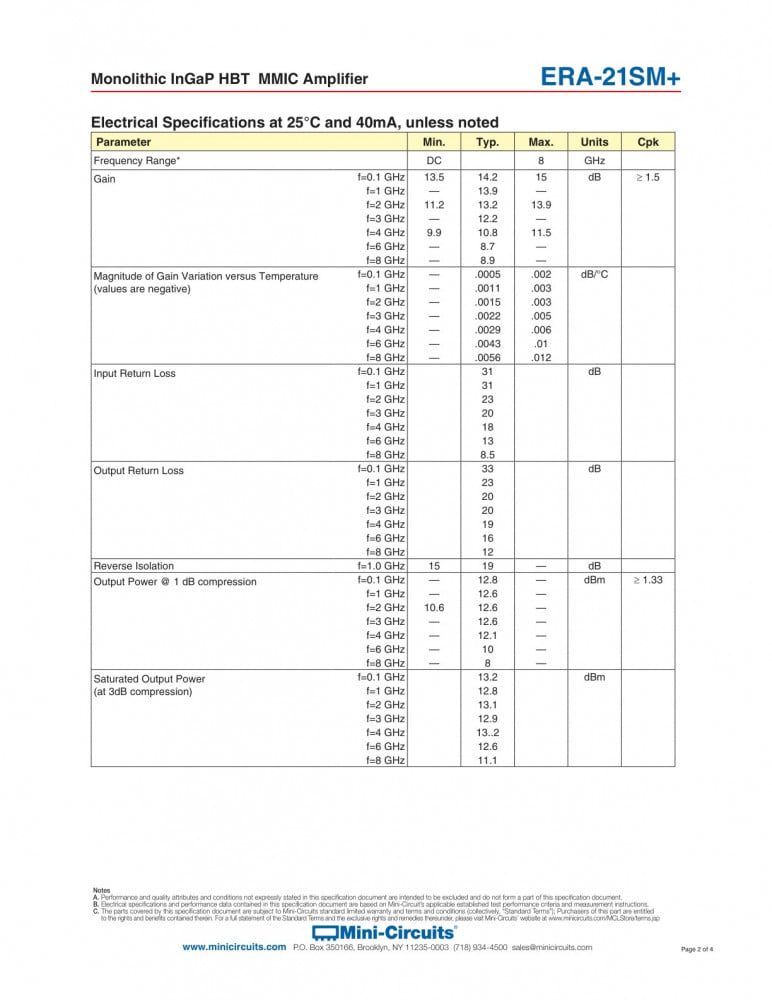 ERA-21SM+ datasheet page 2