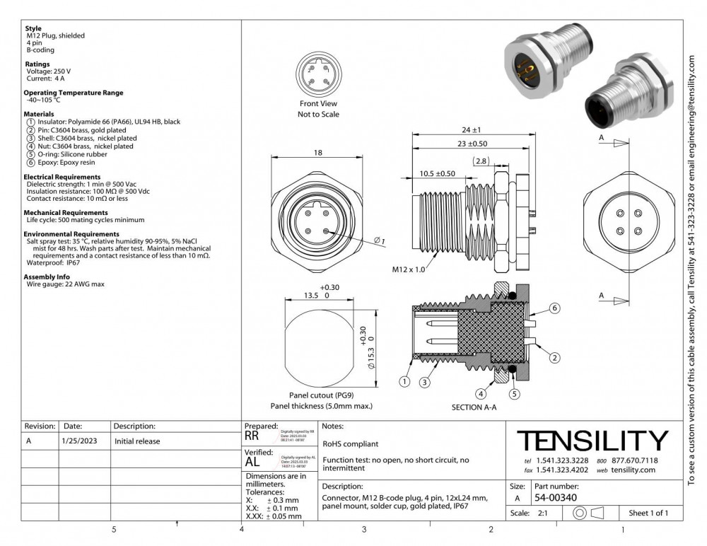 54-00340 product drawing and technical documentation