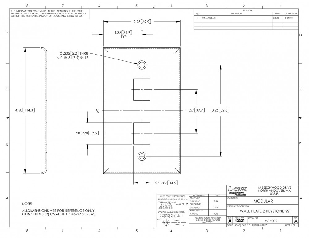 L-com ECP002 technical document page