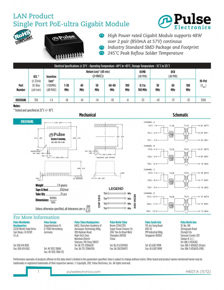 HX6106NL technical document page 1