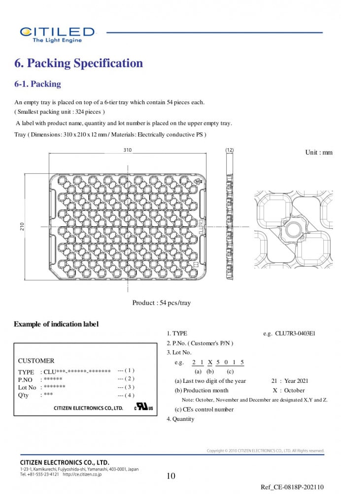 CITIZEN CLU7R3 datasheet page 10