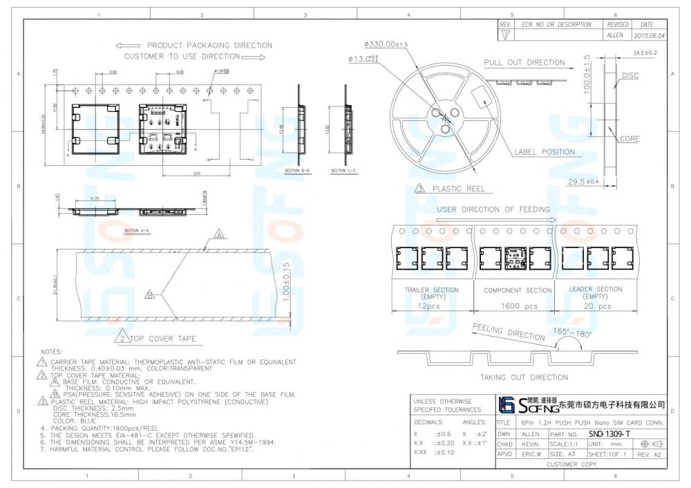 SNO-1309-T technical document page 2