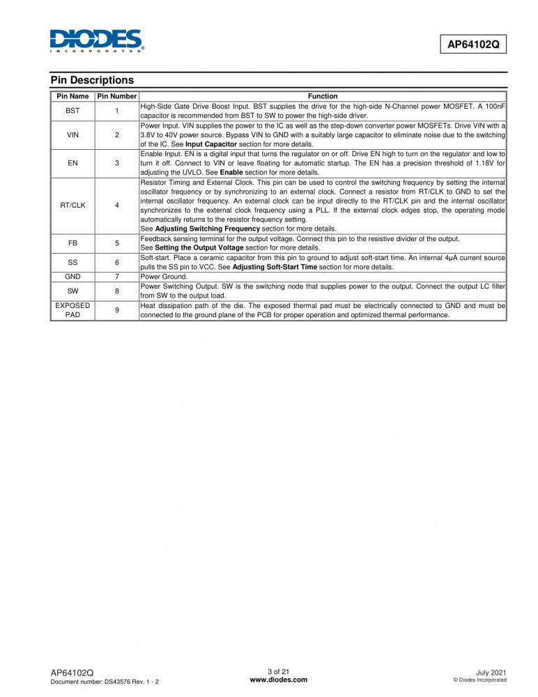 AP64102QSP-13 datasheet page 3