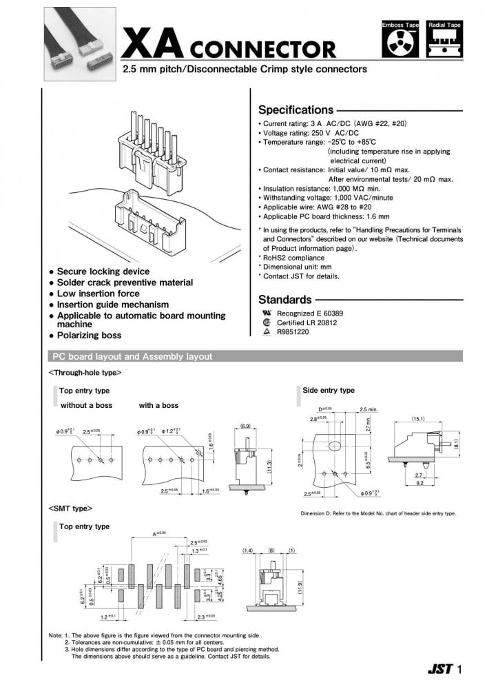 JST XARP-08V document page 1
