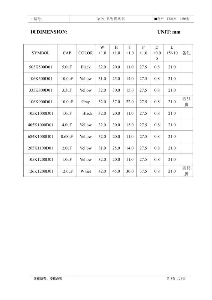Jimson MPC specification page 8