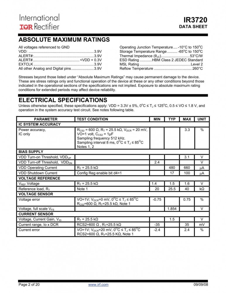 IR3720 technical document page 2