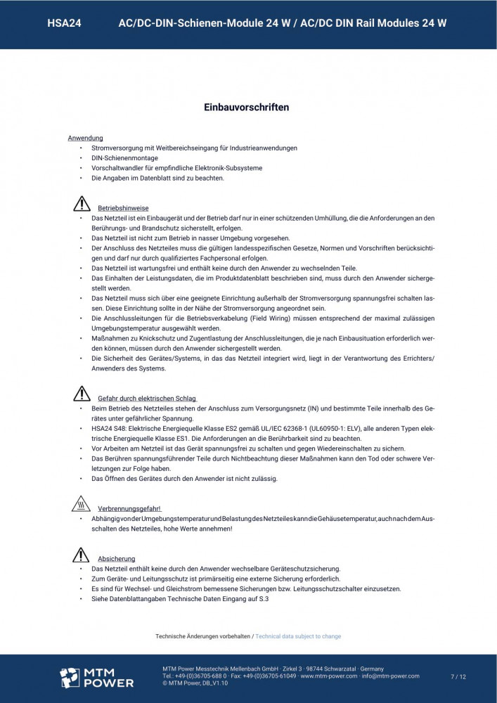 HSA24 datasheet page 7