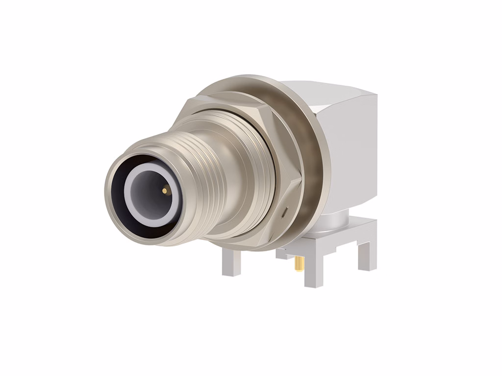 TNC Jack, Straight, Bulkhead, Crimp, RG-174, RG-188 and RG-316 Cable, Brass Body, Tri-Metal Plated, IP68, 50 Ohms