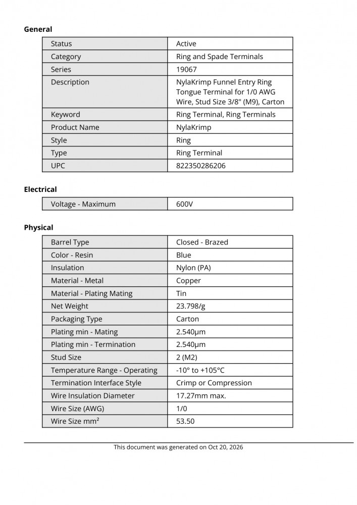 MOLEX 190670359 product document image, page 2