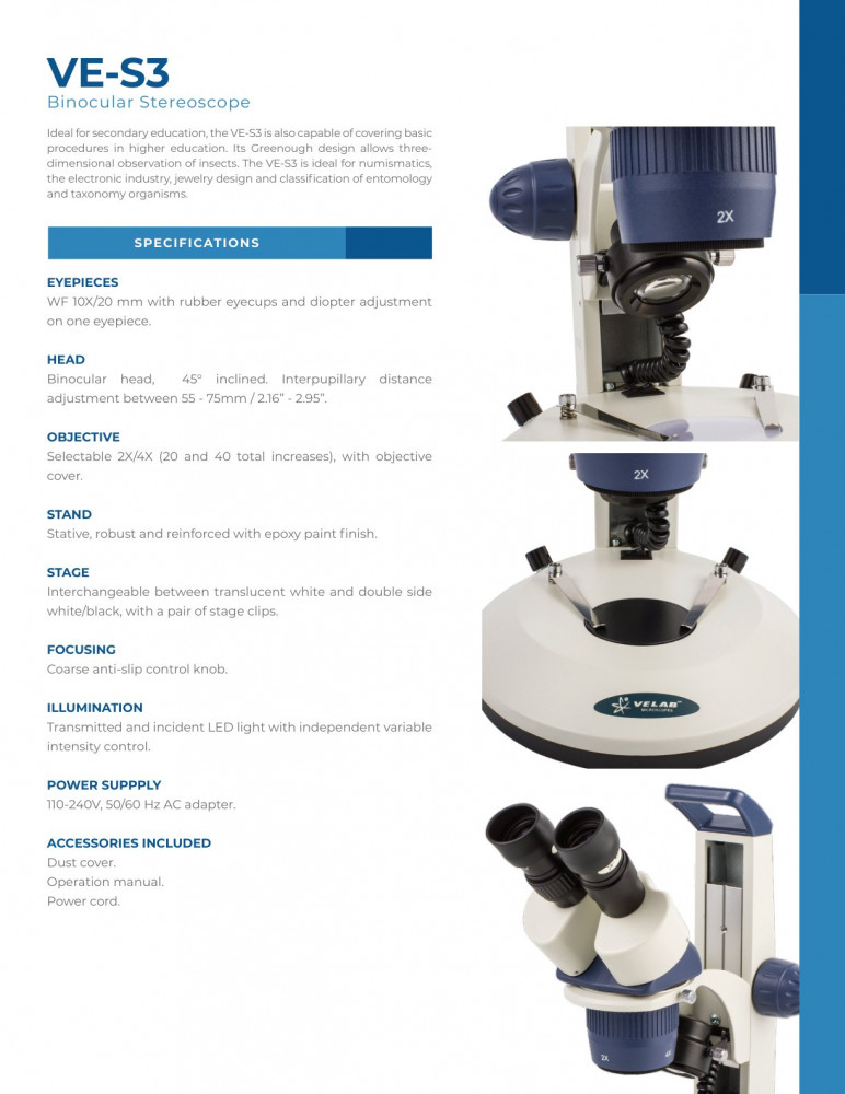 VE-S3 product documentation page 2