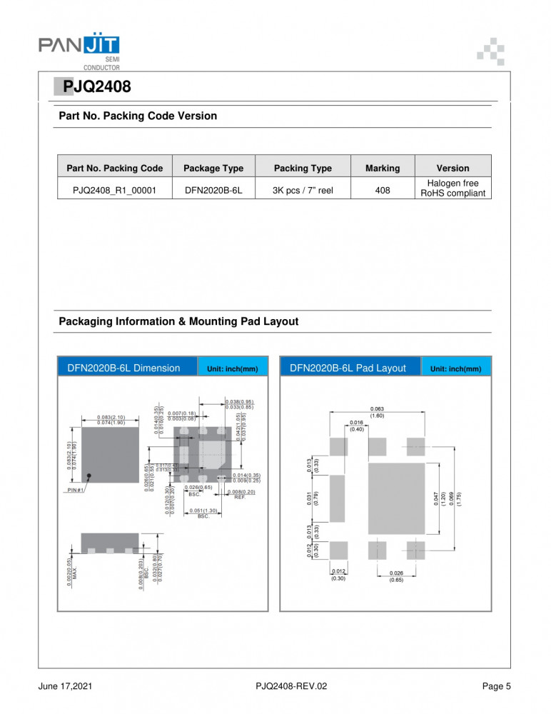 PJQ2408 datasheet page 5