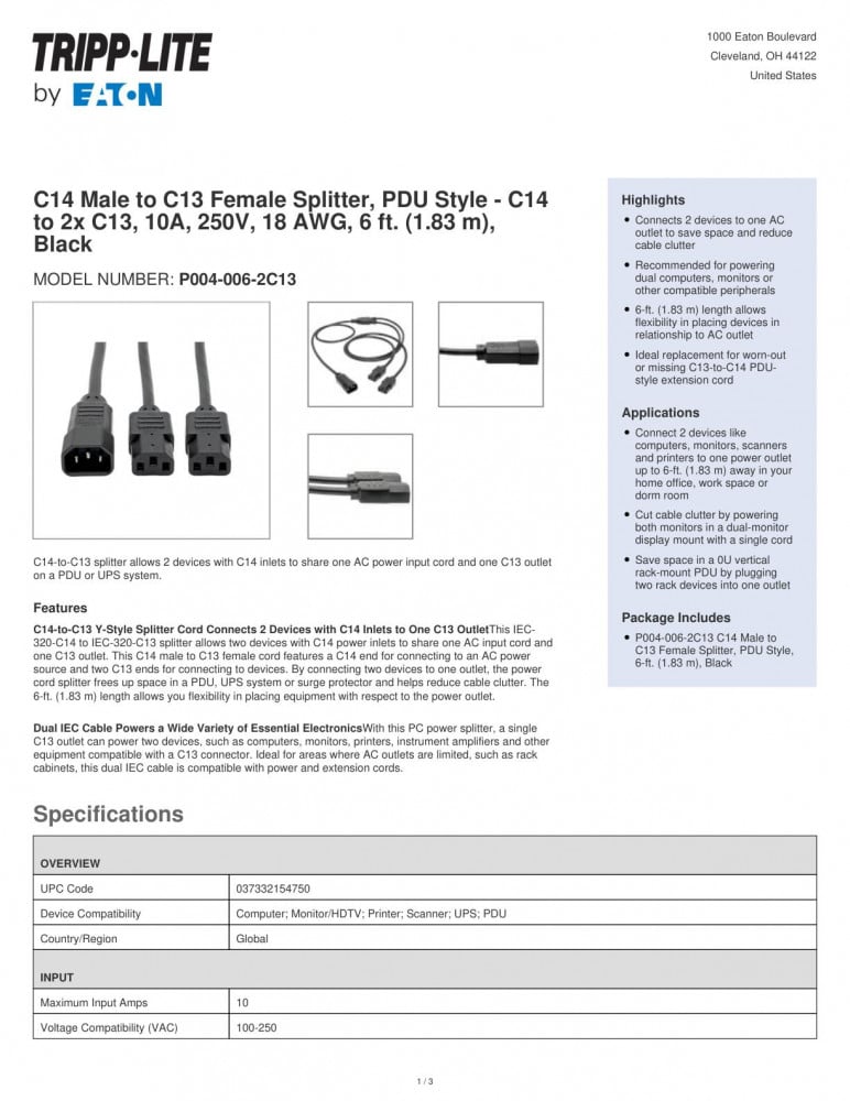 P004-006-2C13 technical document page 1