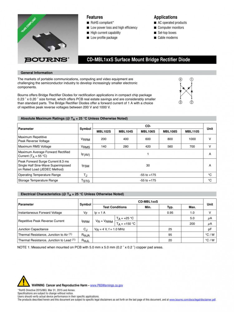 CD-MBL106S datasheet page 1