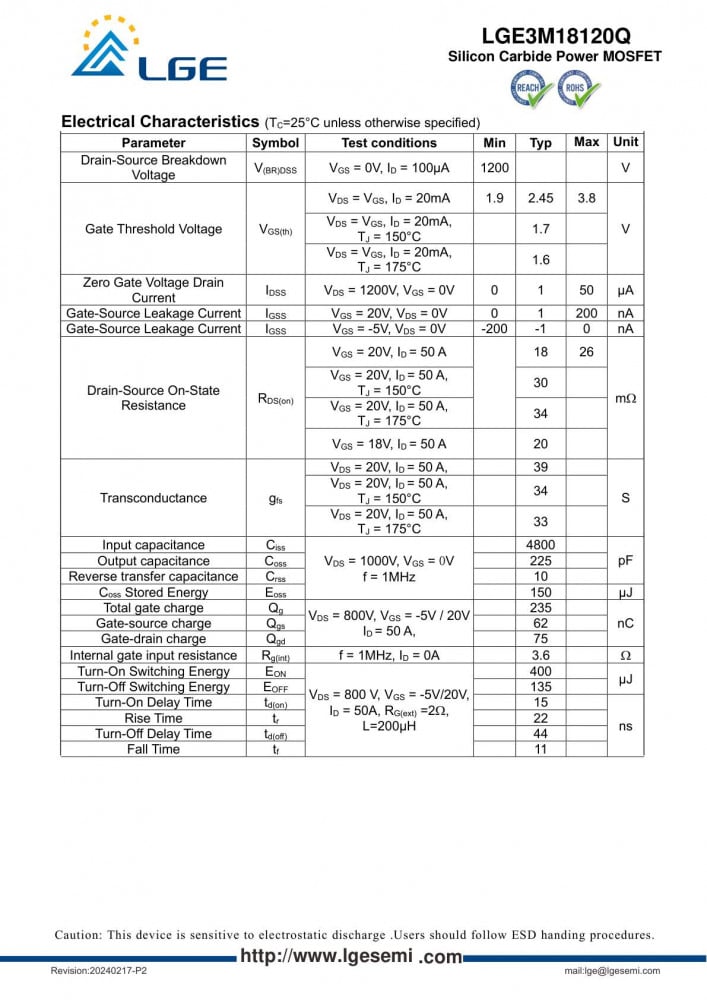 LGE3M18120Q datasheet page 2