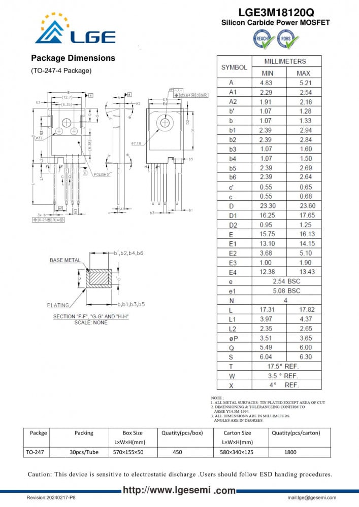 LGE3M18120Q datasheet page 8