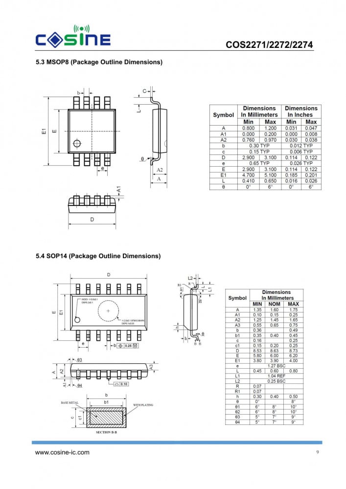 COS2272SR datasheet page 9