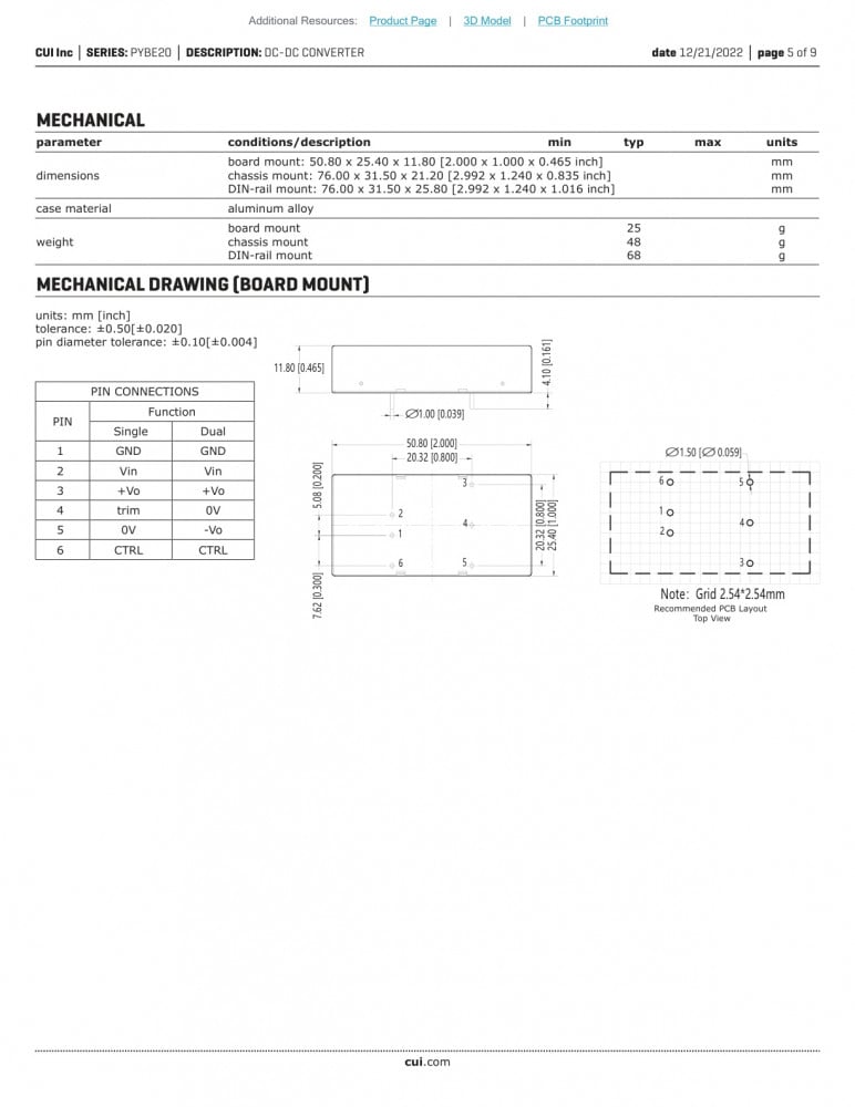 CUI PYBE20 datasheet page 5
