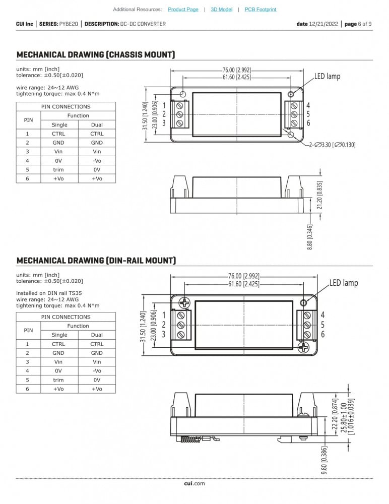 CUI PYBE20 datasheet page 6
