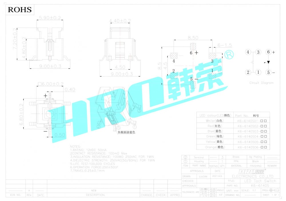 K6-6140S-06 manufacturer technical drawing