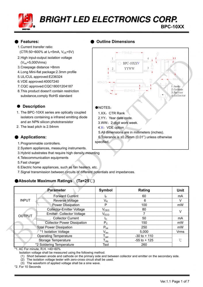 BPC-1009 datasheet page 2