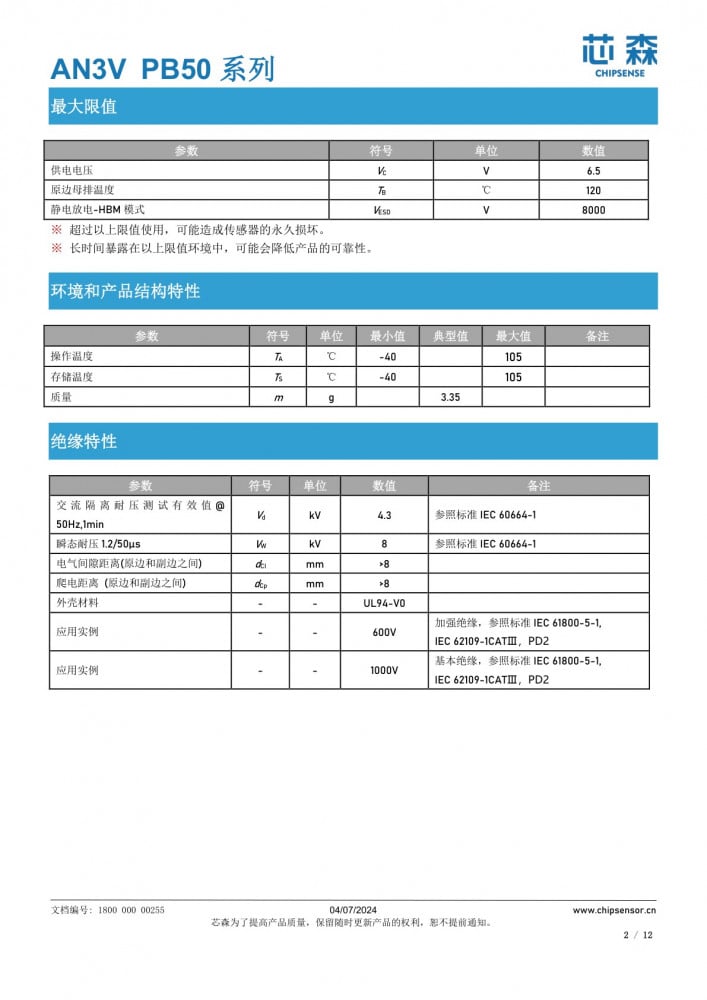 AN3V PB50 datasheet page 2