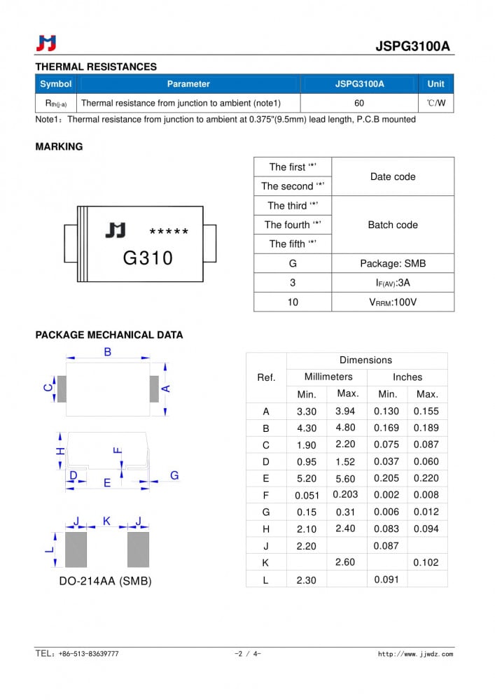 JSPG3100AH datasheet page 2