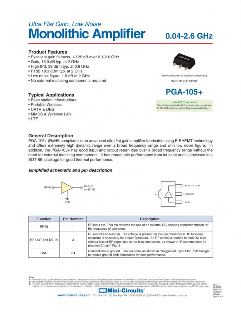 PGA-105+ datasheet page 2