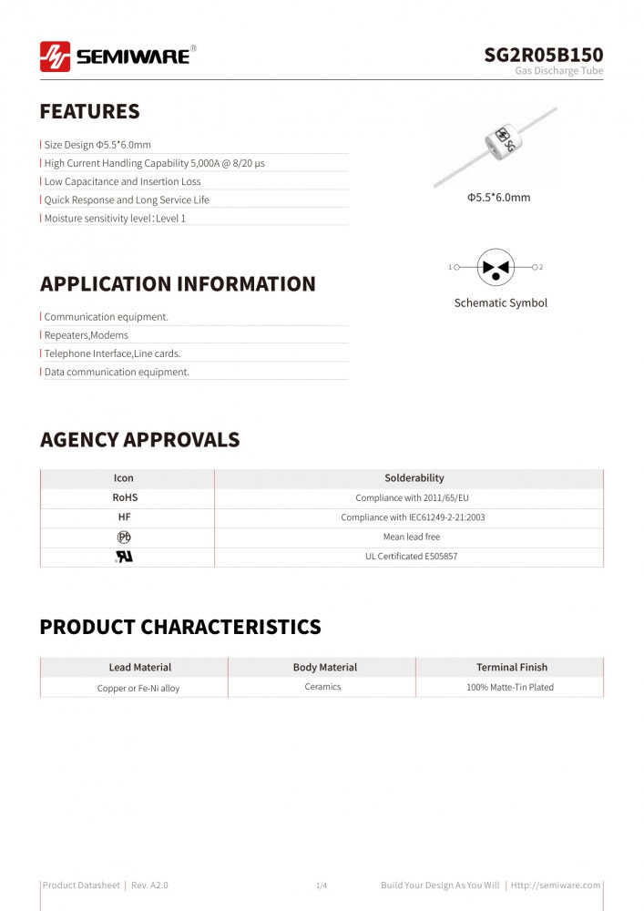 SG2R05B150 datasheet preview, page 1