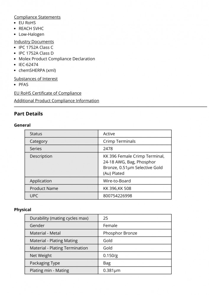MOLEX KK 396 technical document preview, page 2