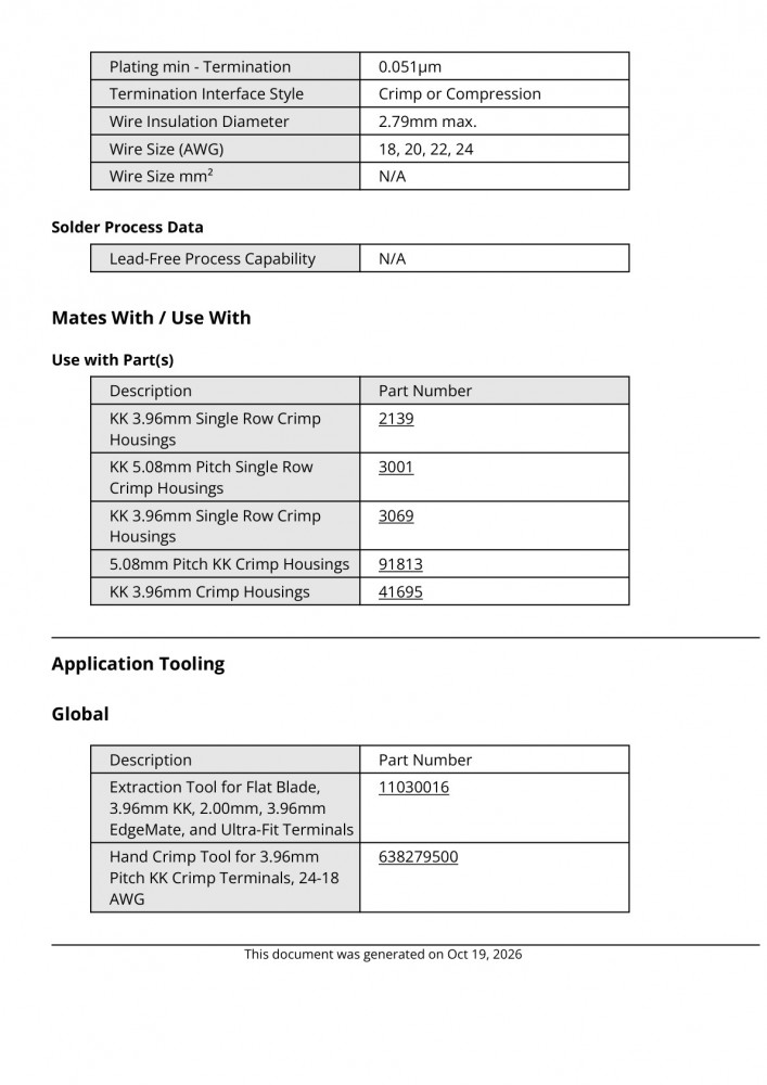 MOLEX KK 396 technical document preview, page 3