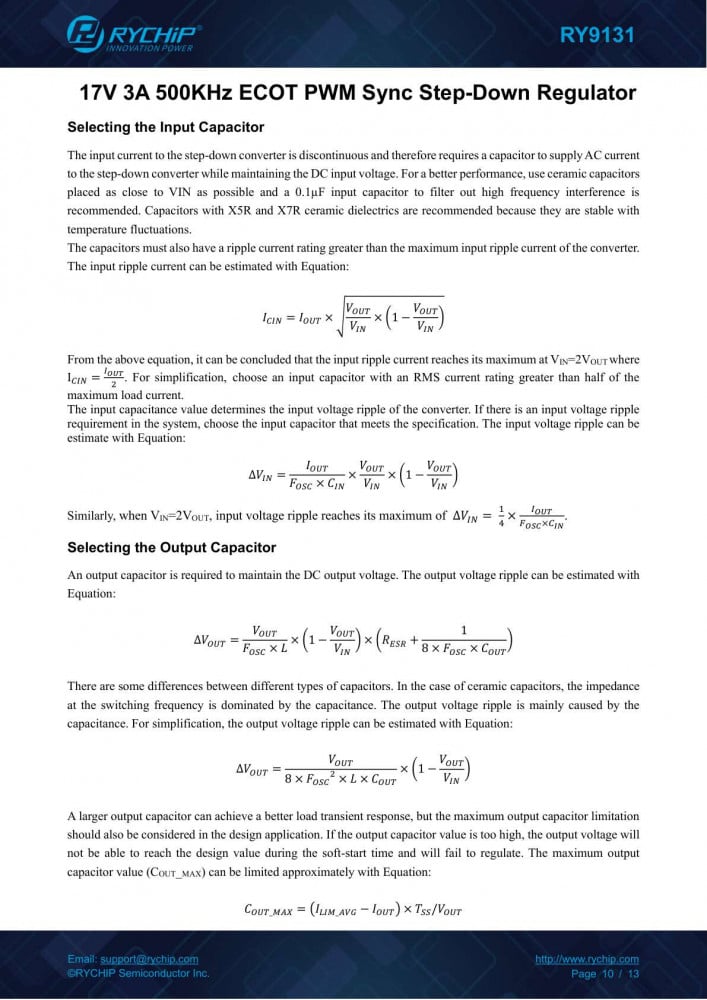 RY9131 datasheet page 10