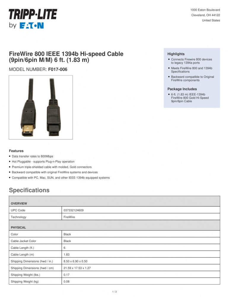 F017-006 technical document page 1