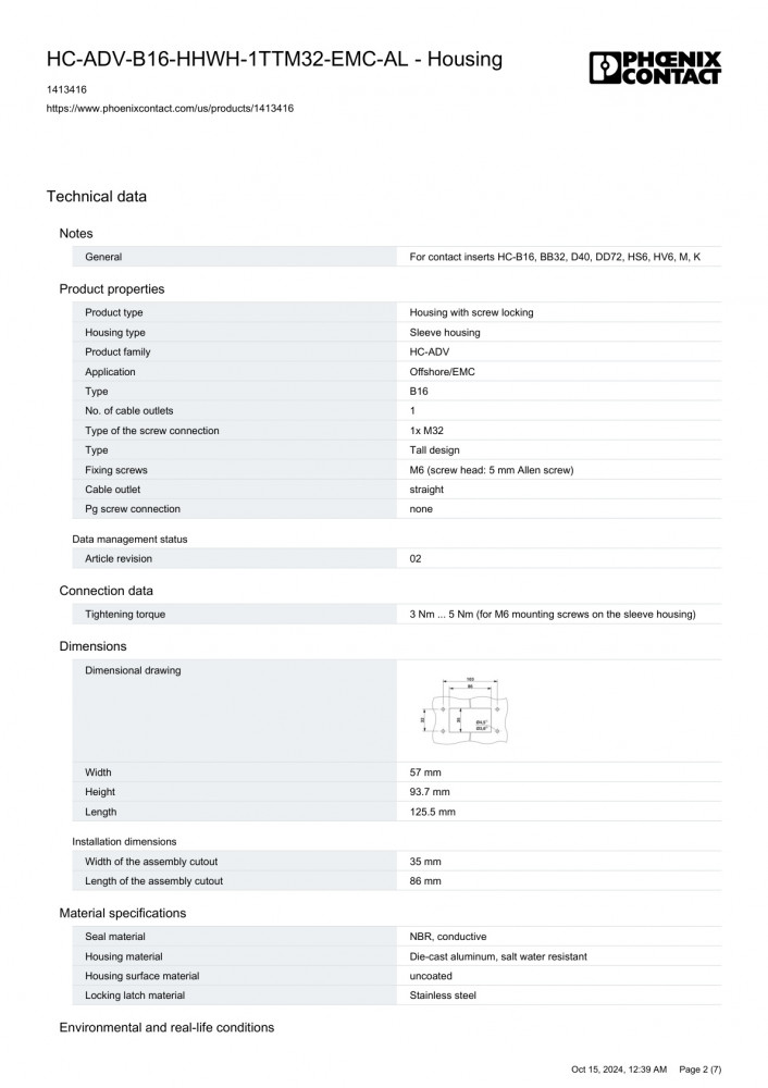Phoenix Contact 1413416 technical document page 2