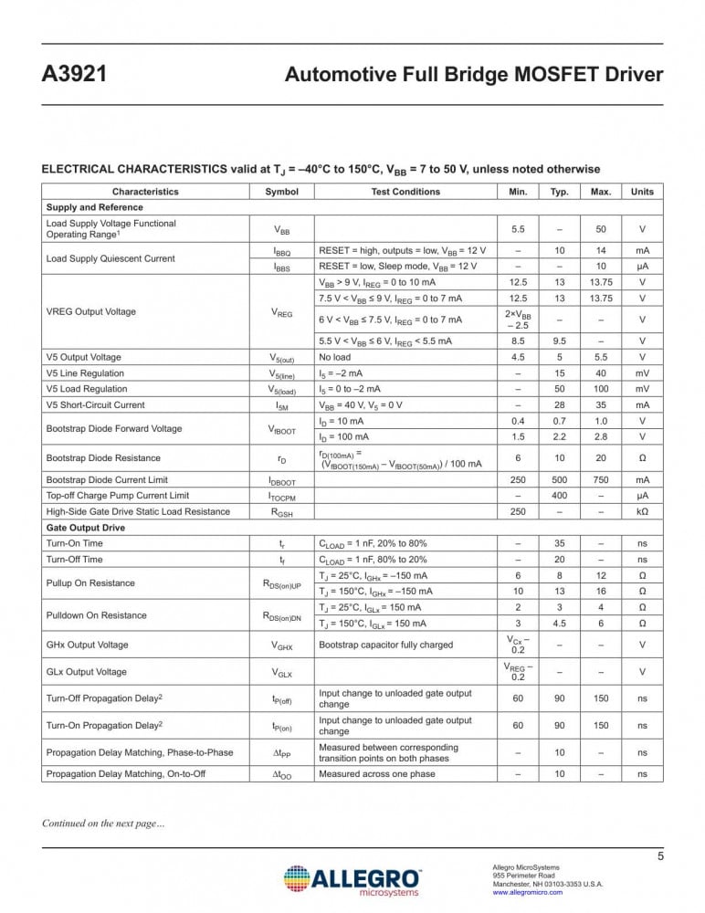 A3921 datasheet page 5