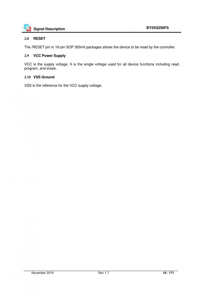 BY25Q256FSSIG datasheet page 10