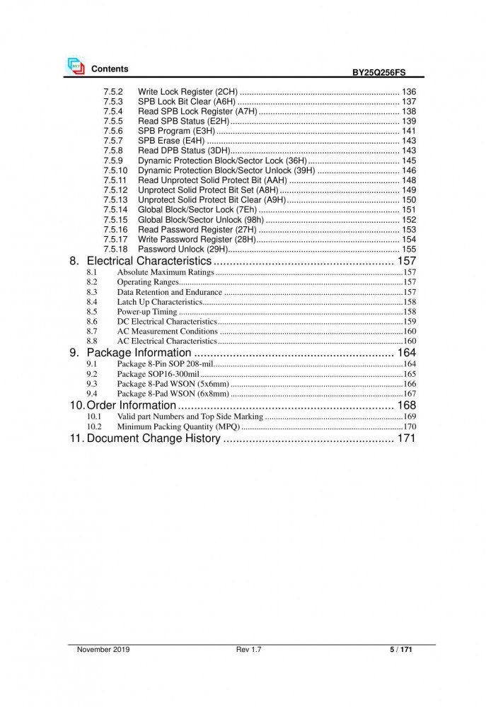 BY25Q256FSSIG datasheet page 5